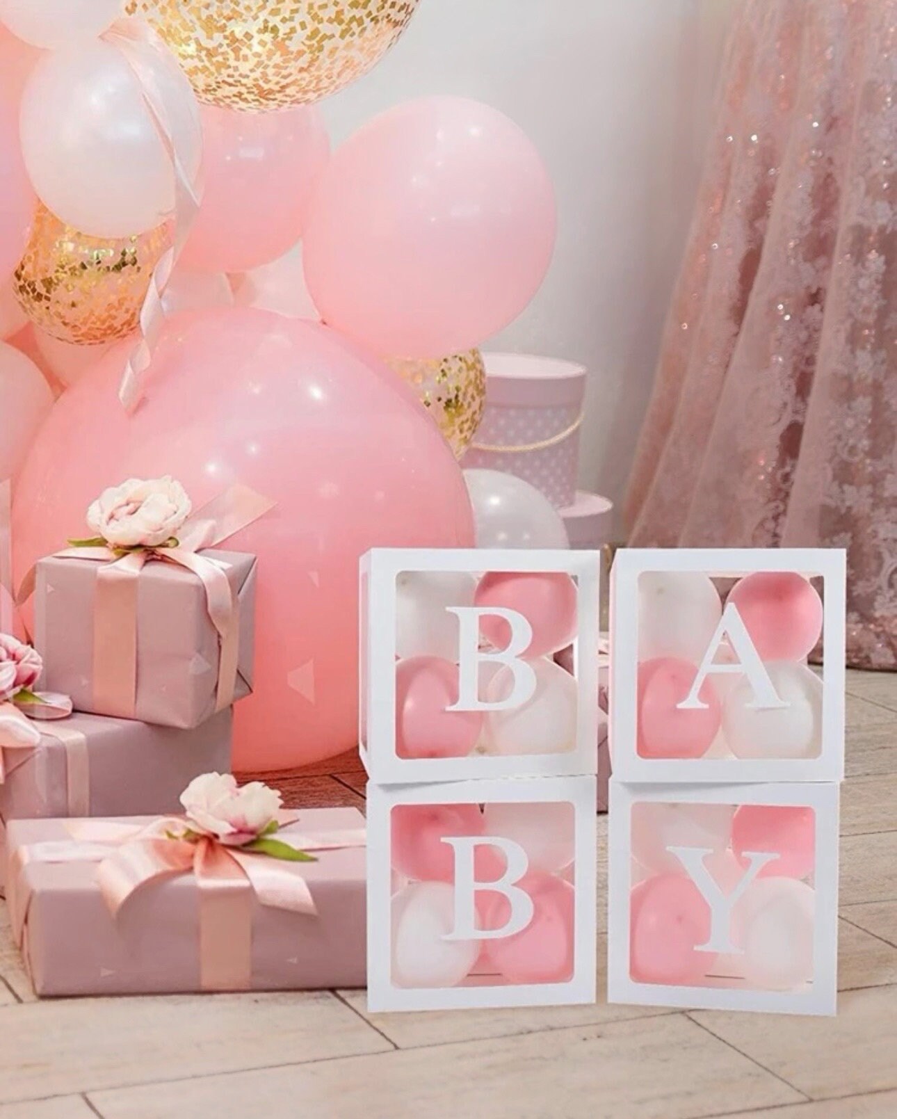 Baby Boxes With Letters for Baby Shower, Clear Baby Shower Decorations ...