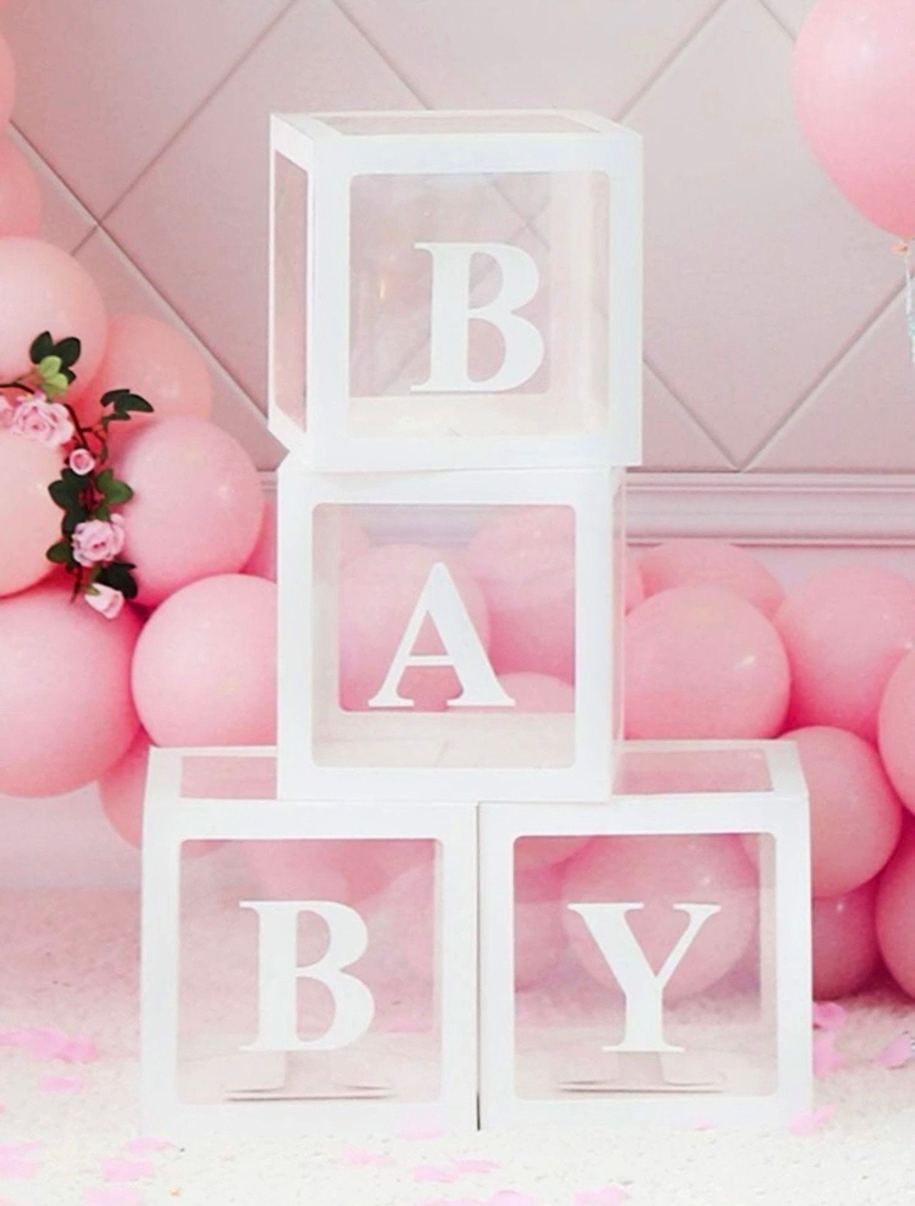 Baby Boxes With Letters for Baby Shower, Clear Baby Shower Decorations ...