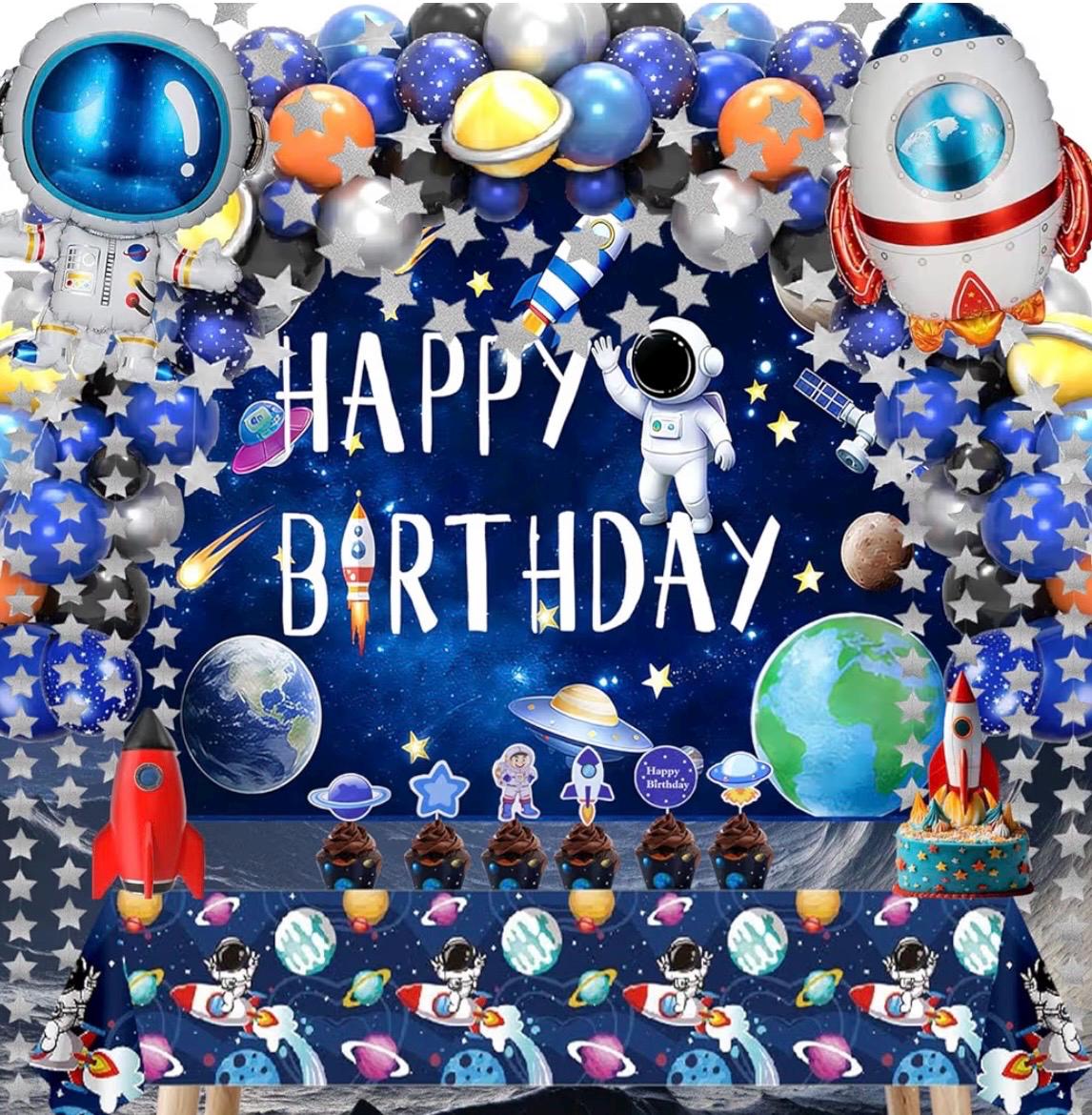 96pcs Outer Space Astronaut Party Decorations - Galaxy Themed Party ...