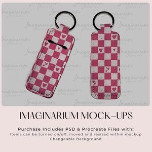 Sublimation Lipstick Holder Keychain Mock Up, Chapstick Holder Mockup ...