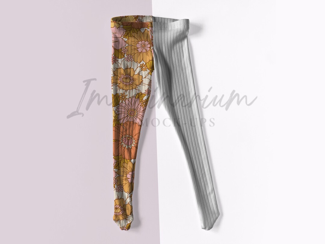 Ribbed Tights Mock Up, Kids Tights Mockup, Realistic Mock-up for ...