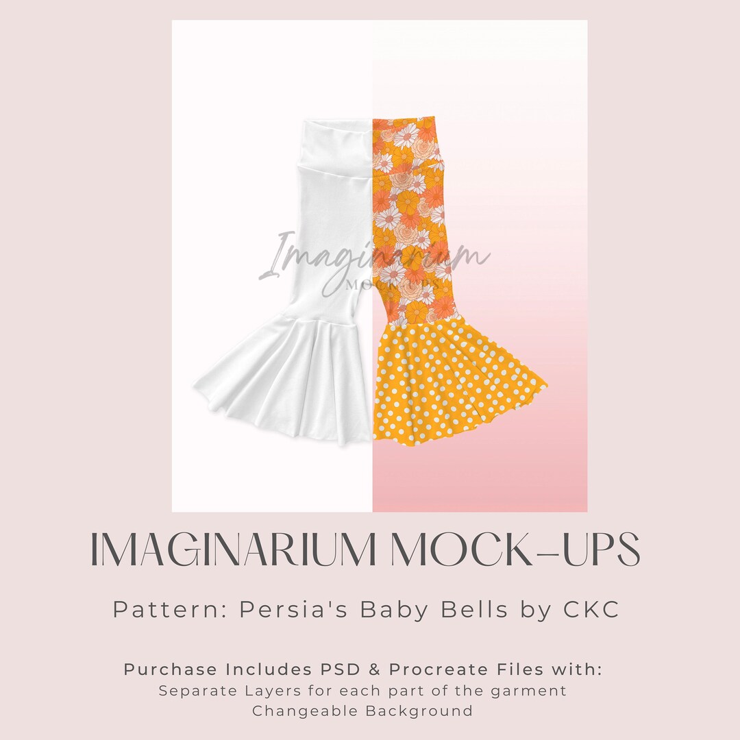 Yoga Waist Bell Bottoms Mock Up, Bells Mockup, Realistic Clothing ...