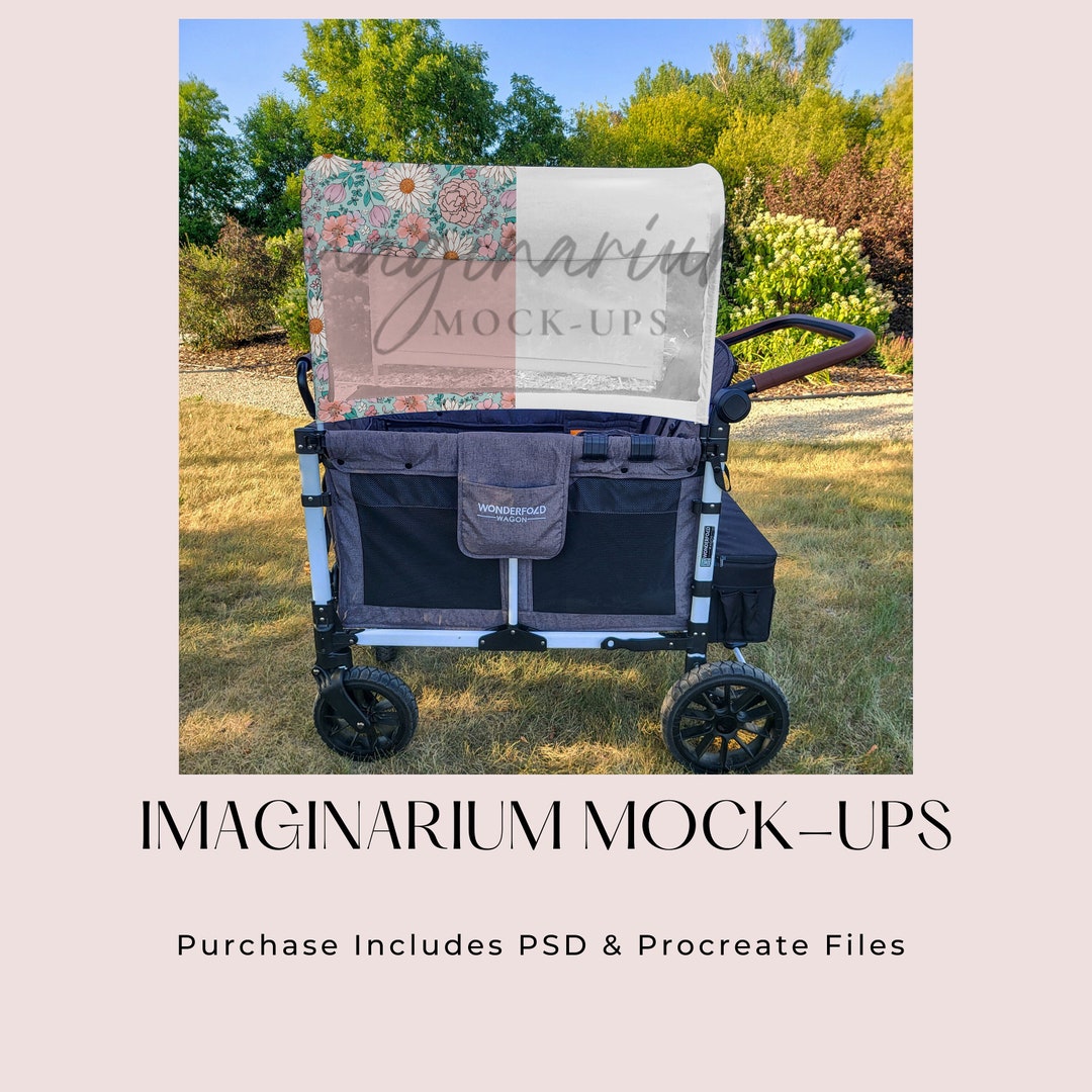 Wagon Cover Mockup, Wagon Cover With Mesh Mock Ups, Customizable ...