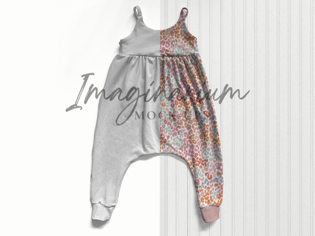 Tank Bubble Romper Pants Mock Up, Napa Romper Mock Up, Procreate ...