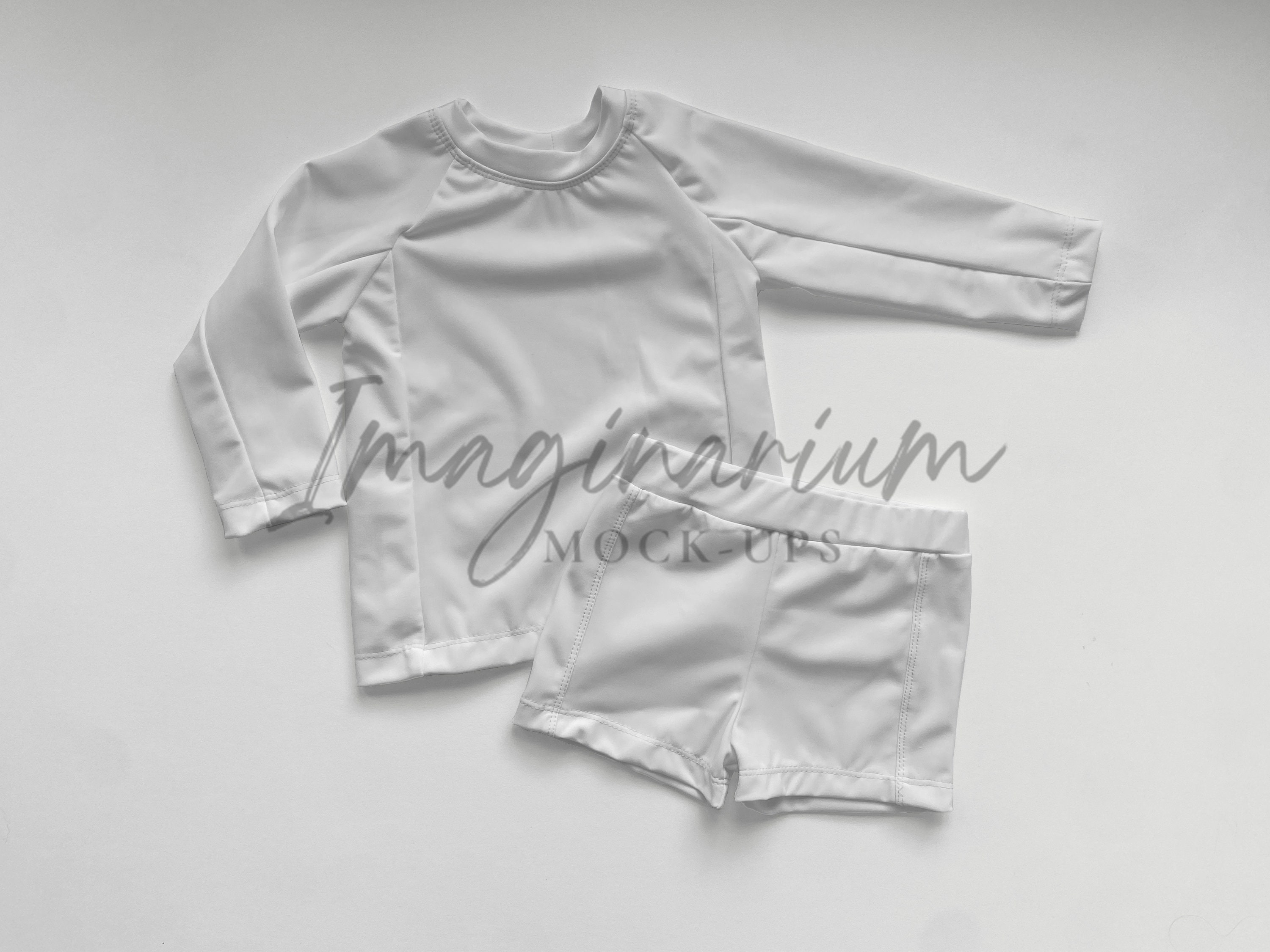 Rash Guard and Swim Shorts Mock Up, Aloha Burn Blocker and Monaco Swim ...