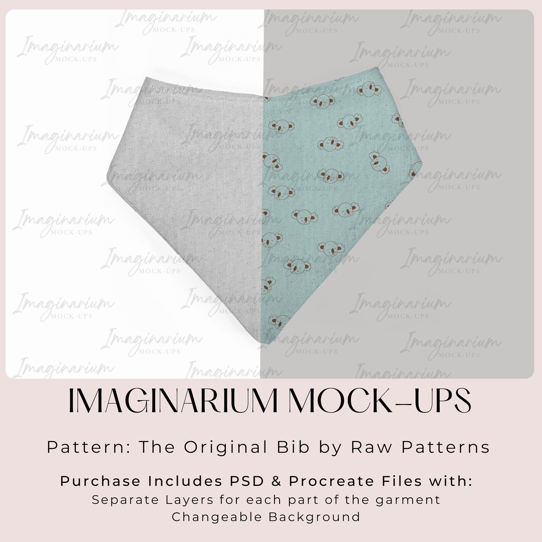 Bandana Baby Bib Mock Up, Realistic Bib Mockup for Photoshop and ...