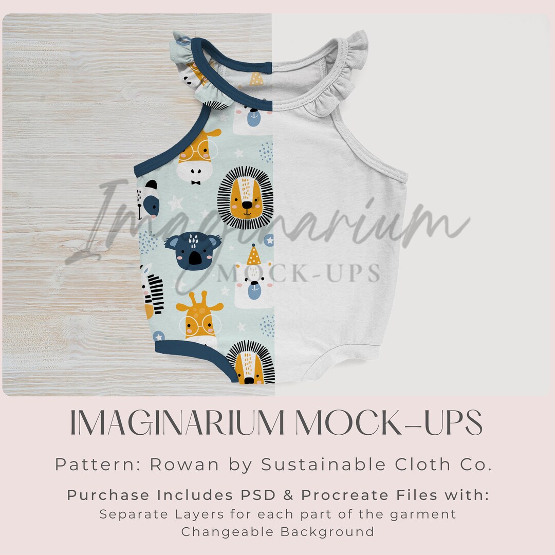 Ruffle Shoulder Tank Romper Mock Up, Rowan Romper Mock Up, Customizable ...