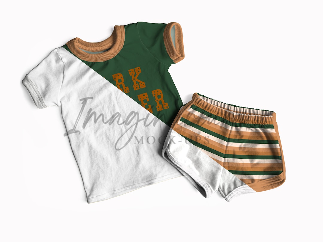 Track Shorts and Ringer Tee Mock Up, Shorts and T-shirt Mock Up, Outfit ...