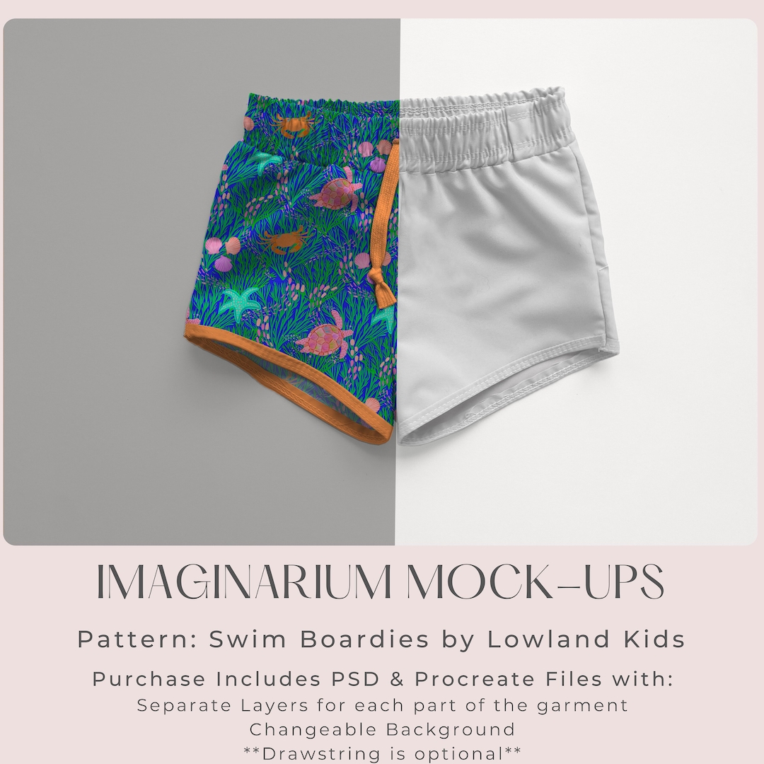 Board Shorts Mock Up, Swim Trunks Mock-up, Swim Boardies Mockup ...
