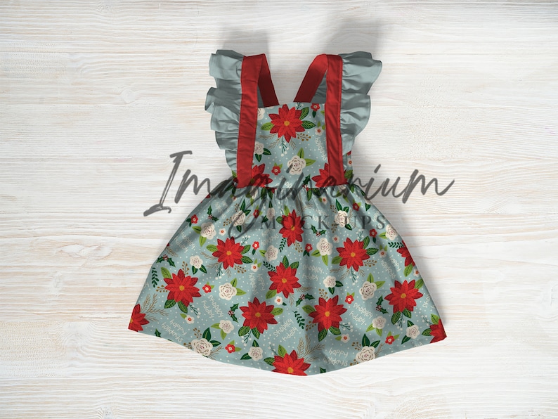 Ruffle Pinafore Dress Mock Up Bellevue Dress Woven Flutter - Etsy