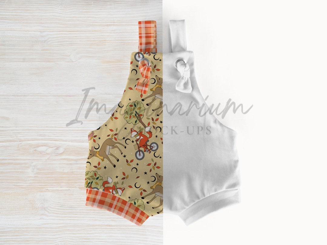 Knotted Overalls Shorties Mock Up, Overalls Mockup, Overalls Realistic ...
