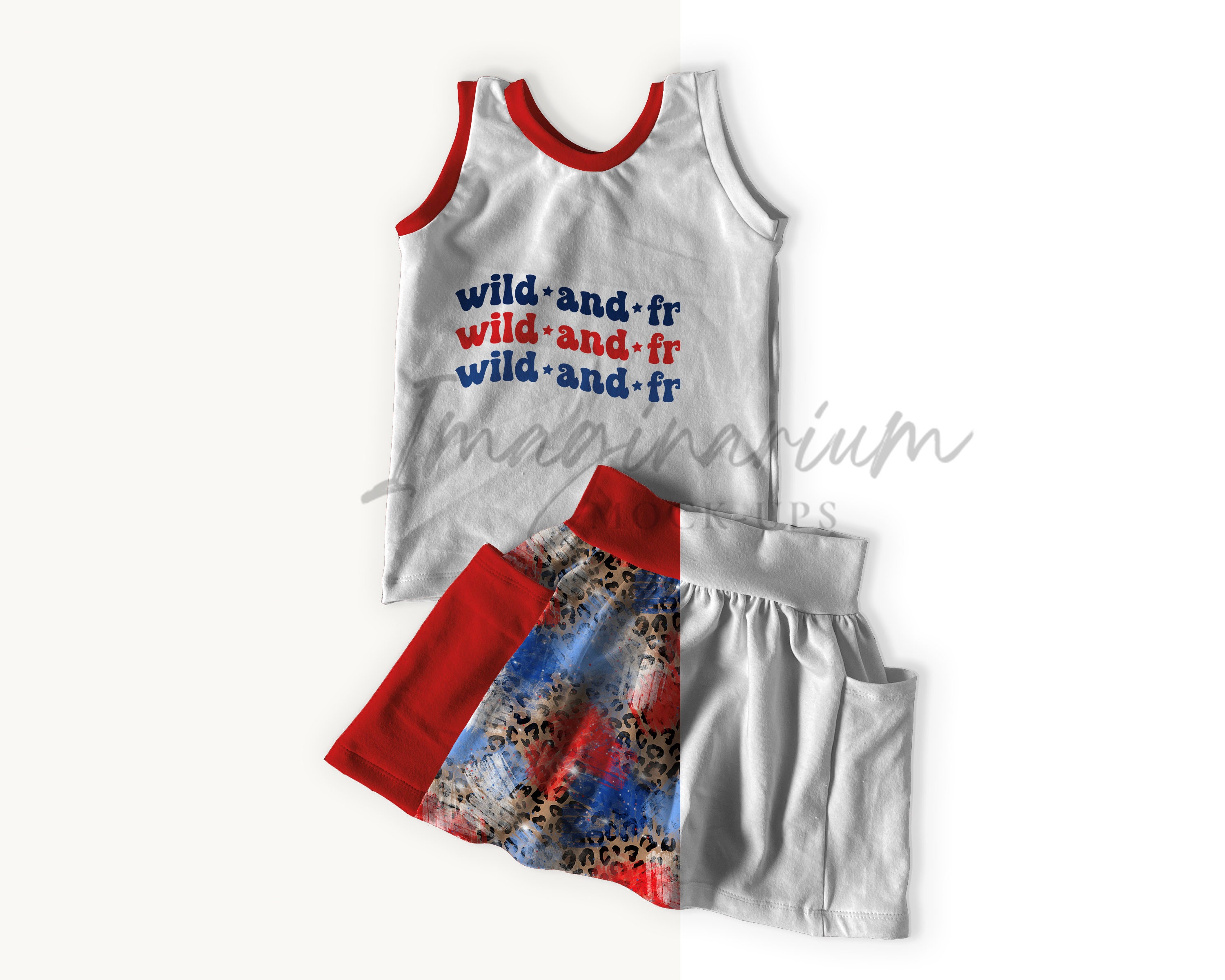 Pocket Skirt and Tank Top Outfit Mock Up, Pocket Skirt Styled Photoshop ...