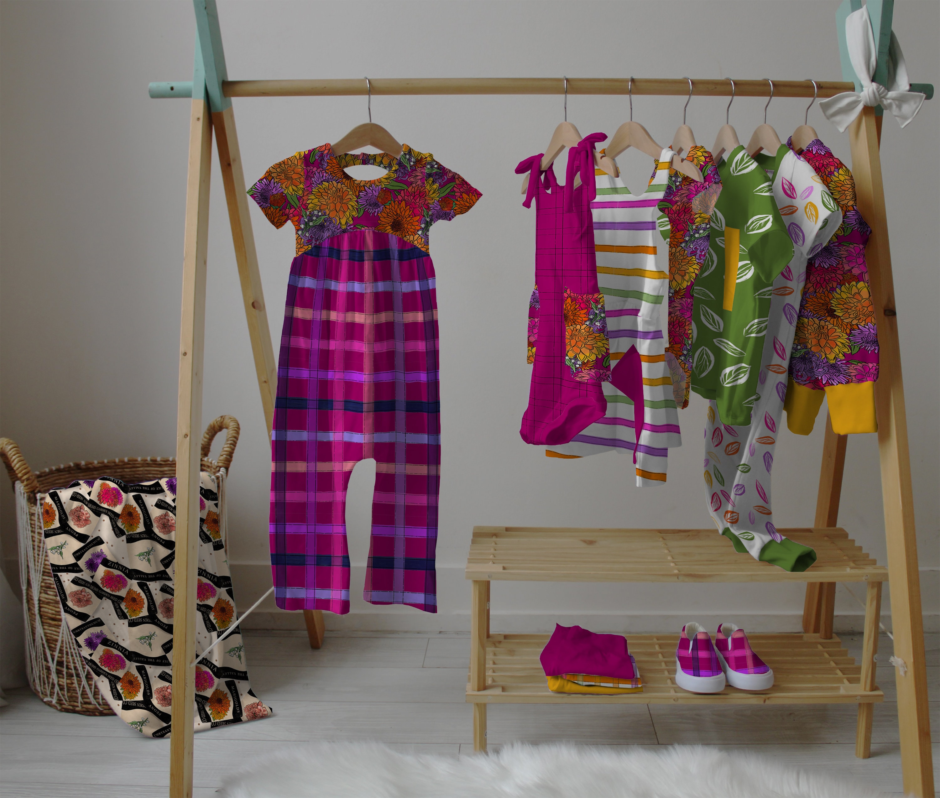 Clothing Rack Realistic Mockup, Hanging Clothes Display, Samantha Marie ...