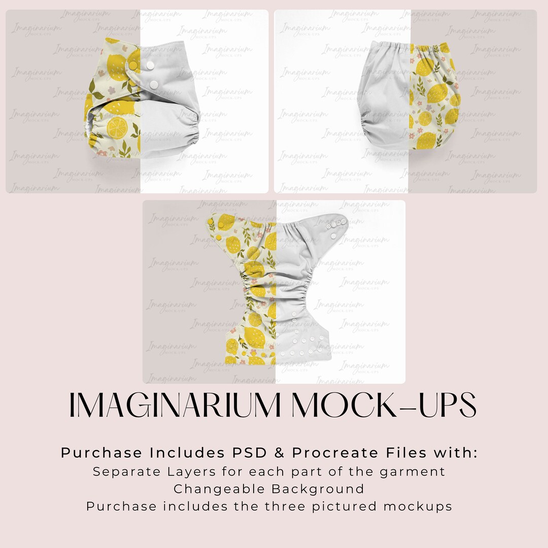 Cloth Diaper Mock up Bundle, Diaper Cover Mockup Multiple Views ...