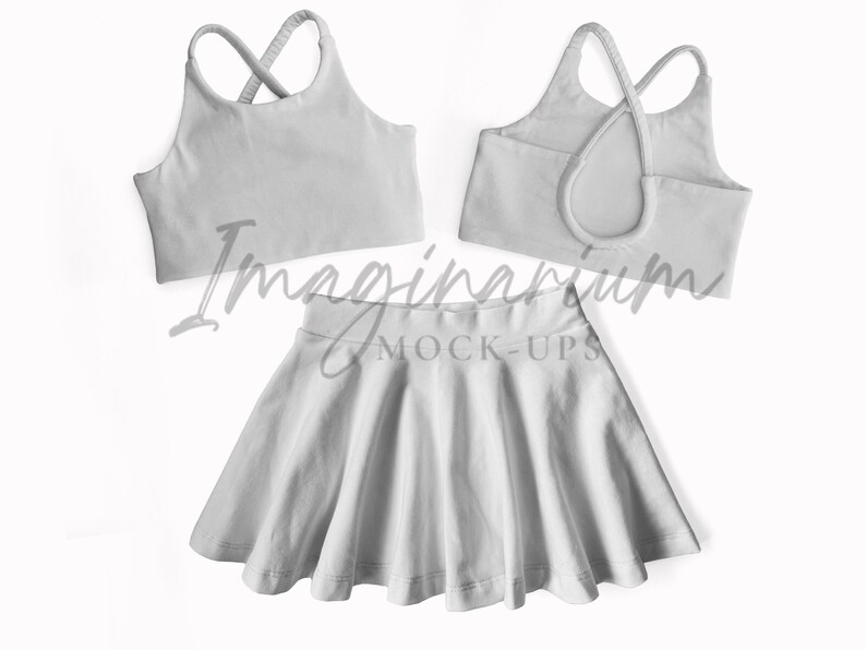 Salerno Top and Skirt Outfit Mock-up, Tear Drop Back Crop Top Mock Up ...