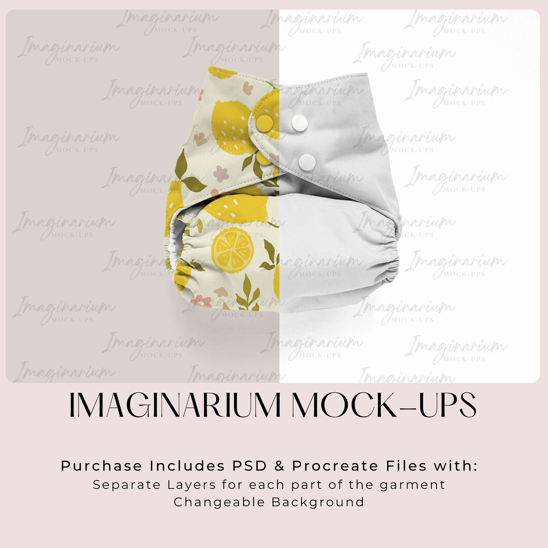 Cloth Diaper Mock Up, Diaper Cover Mockup Front View, Customizable ...