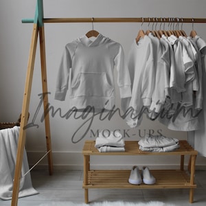Clothing Rack Realistic Mockup, Hanging Clothes Display Mockup, Lowland ...