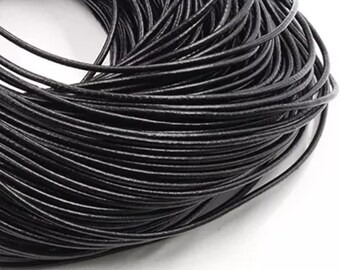 2mm Round Leather Cord Genuine Leather 15 COLOURS O - Etsy UK