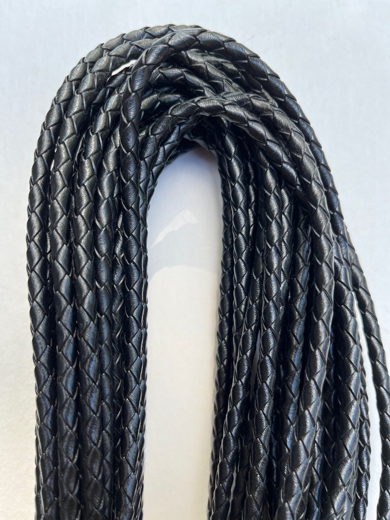 5mm Round Braided Leather Cord by the Yard - Etsy