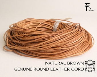 2mm Natural Tan 2mm Round Leather Cord Natural Tan LCR2 - Etsy