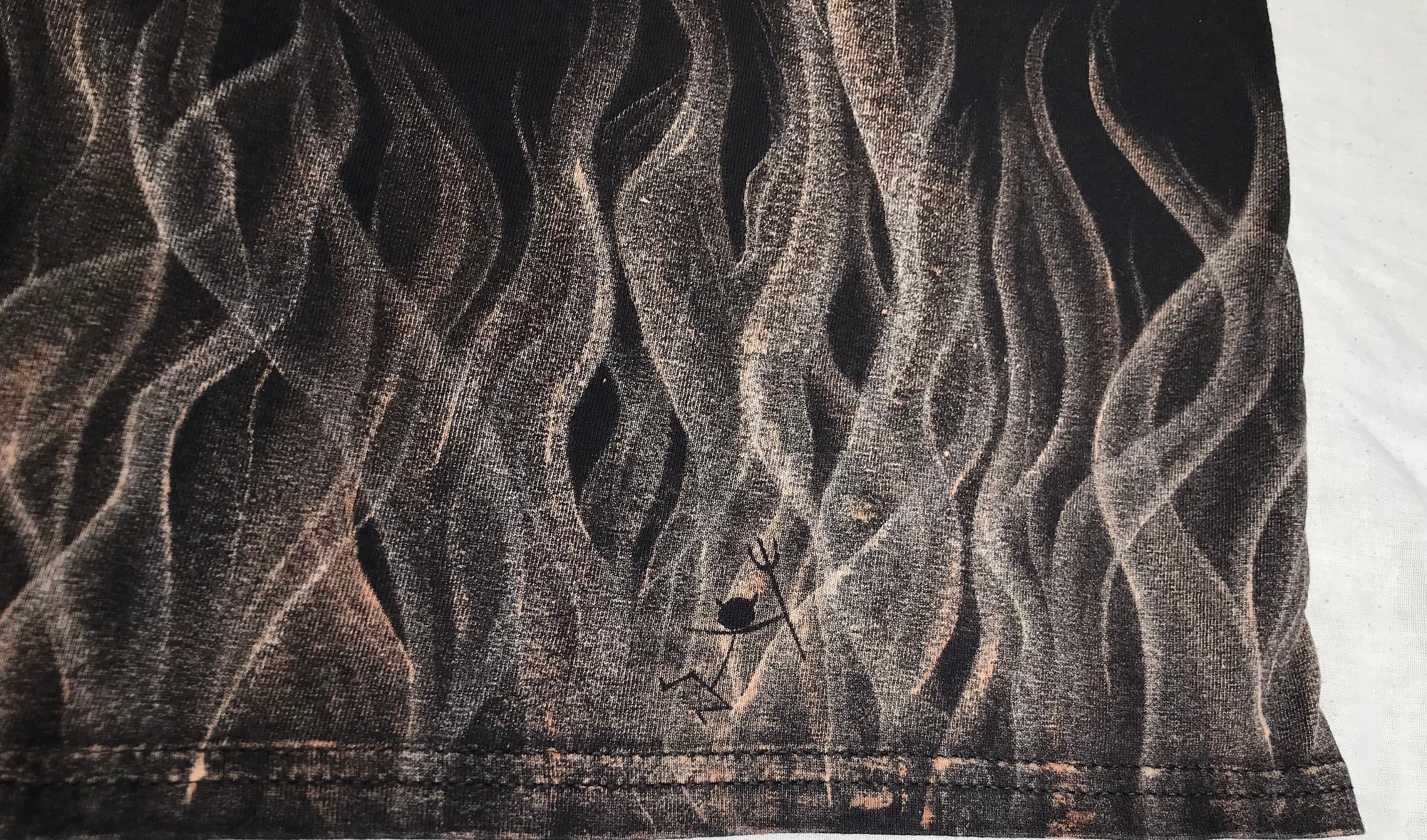 Flames Handpainted With Bleach Shirt, Hand Painted Fire Art T-shirt ...