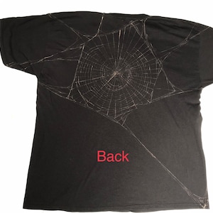 Spiderweb Handpainted W/ Bleach on a Black T-shirt, Spider Web Shirt ...