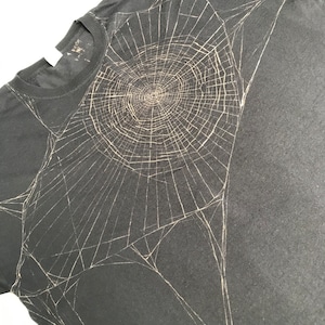 Spiderweb Handpainted W/ Bleach on a Black T-shirt, Spider Web Shirt ...