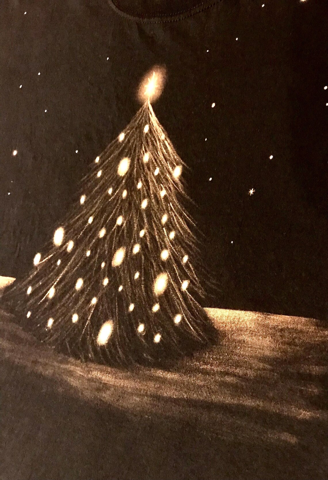 Handpainted Bleached Christmas Tree on T-shirt, Festive Hand Painted ...