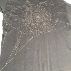 Spiderweb Handpainted W/ Bleach on a Black T-shirt, Spider Web Shirt ...
