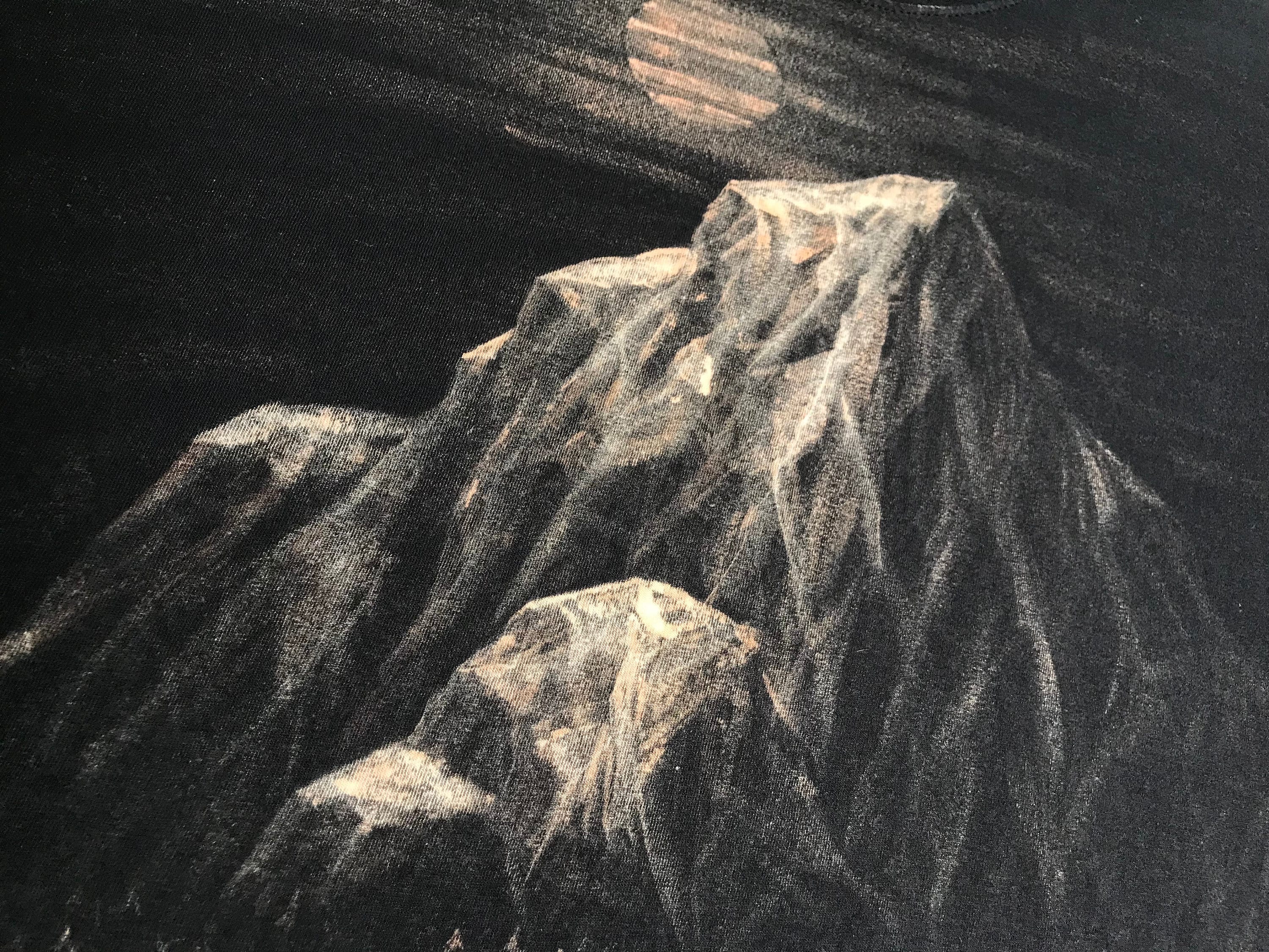 Handpainted Bleached Moonlight Mountain Shirt, Handmade Dramatic Mount ...