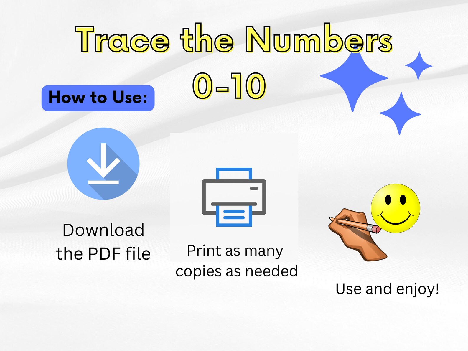 Trace the Numbers 0-10 - Etsy