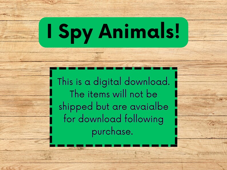 I Spy Animals! - Etsy
