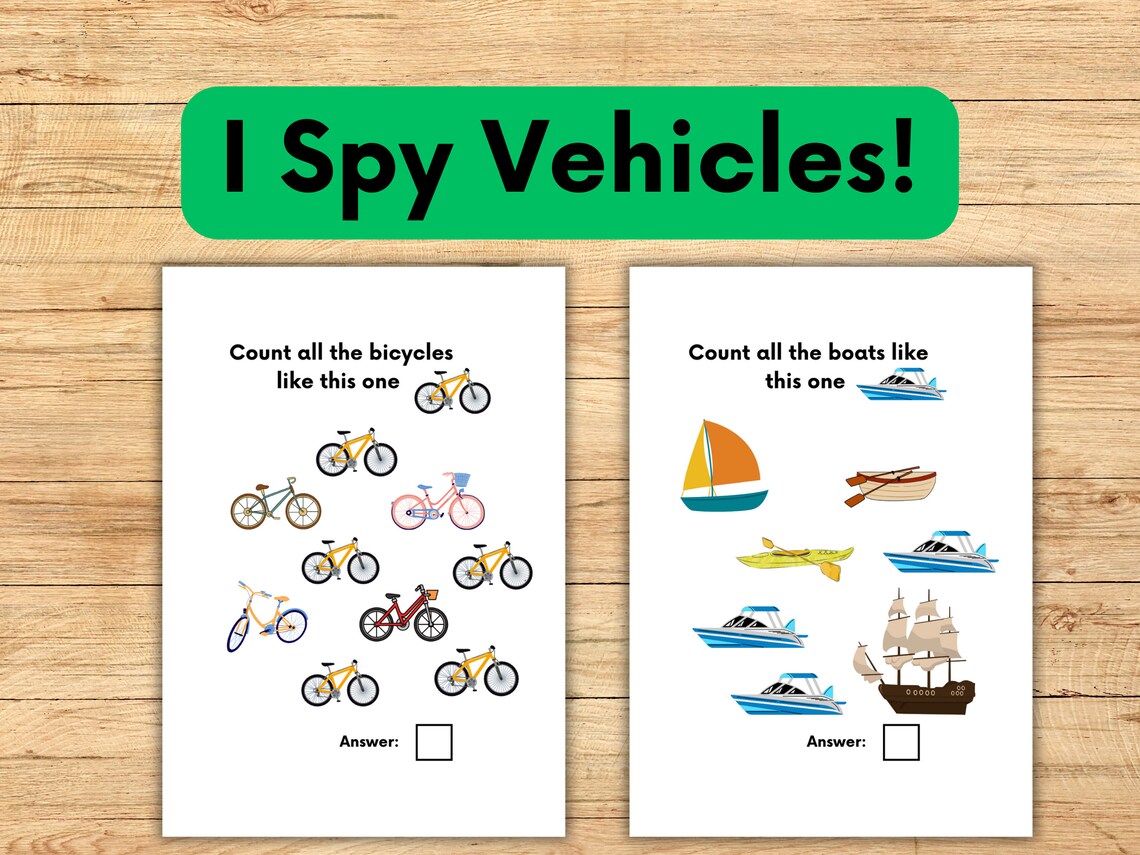 I Spy Vehicles! - Etsy