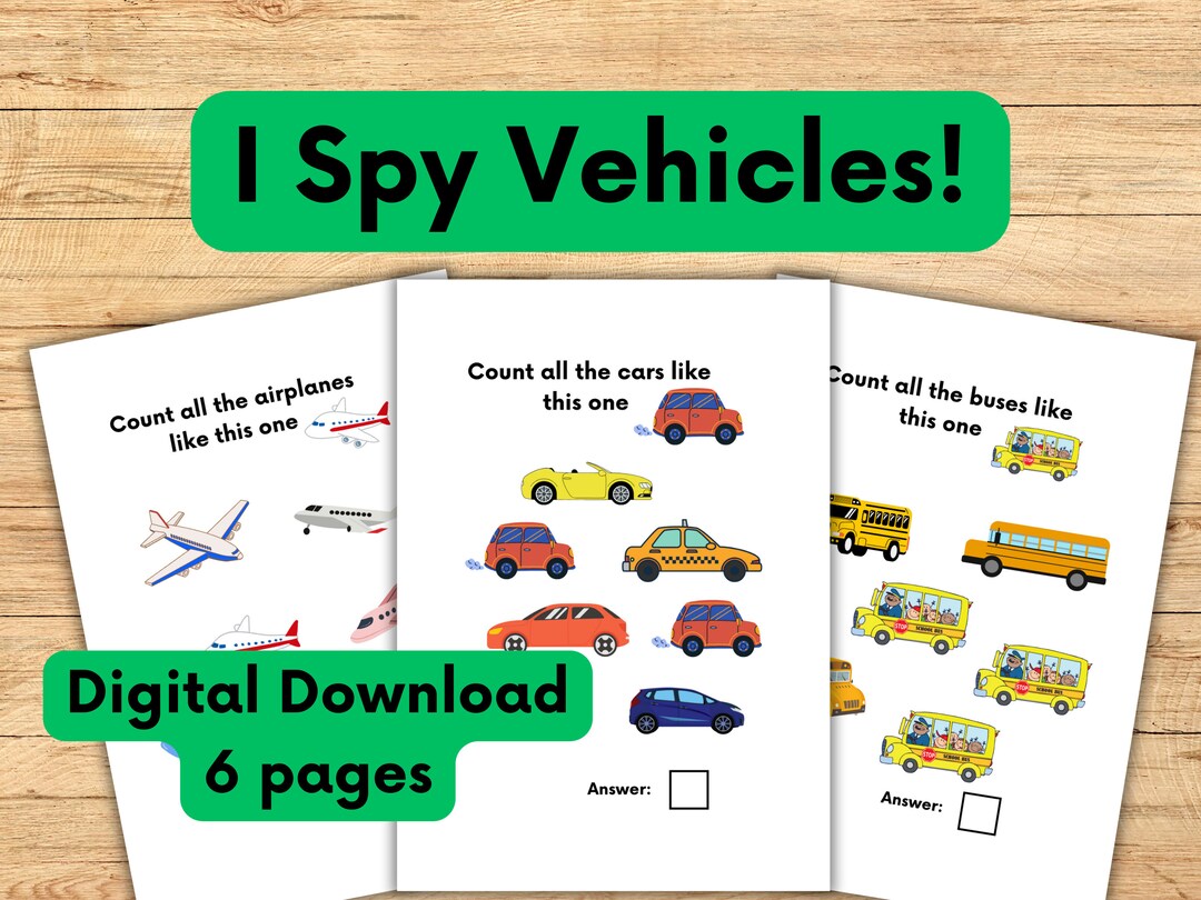 I Spy Vehicles! - Etsy