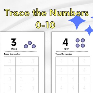 Trace the Numbers 0-10 - Etsy