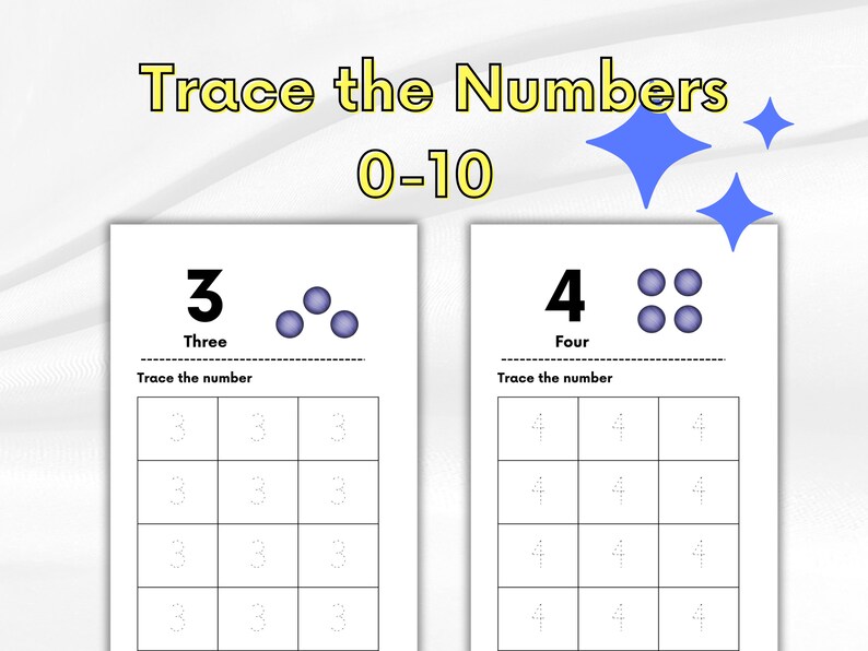 Trace the Numbers 0-10 - Etsy