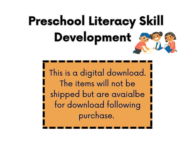Preschool Literacy Skill Development - Etsy