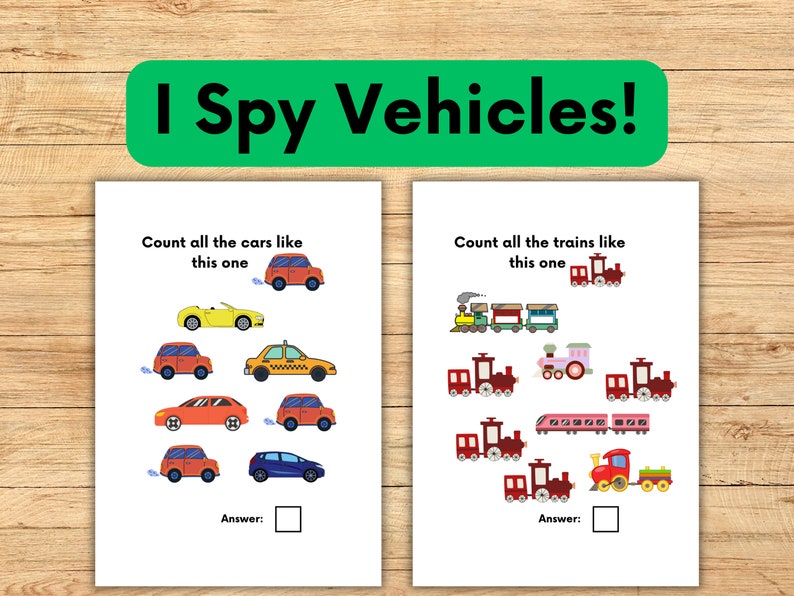 I Spy Vehicles! - Etsy