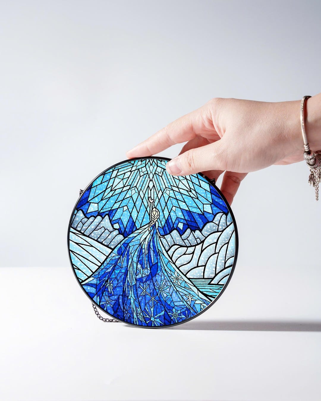 Elsa Princess Stained Glass Sun Catcher, Window Hanging Suncatcher ...