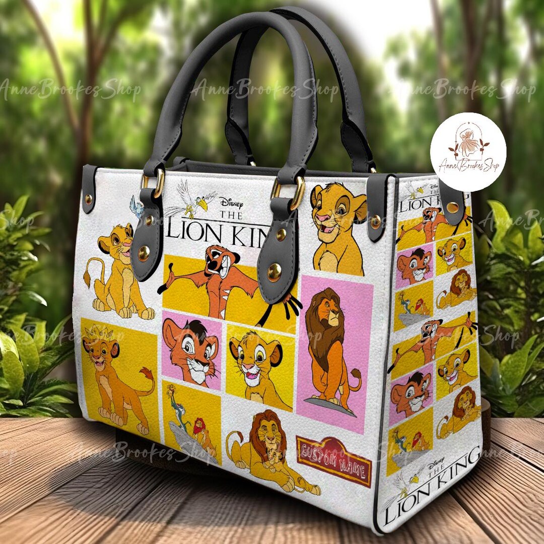 Lion King Leather Handbag, Lion King Character Handbag, Women Leather ...