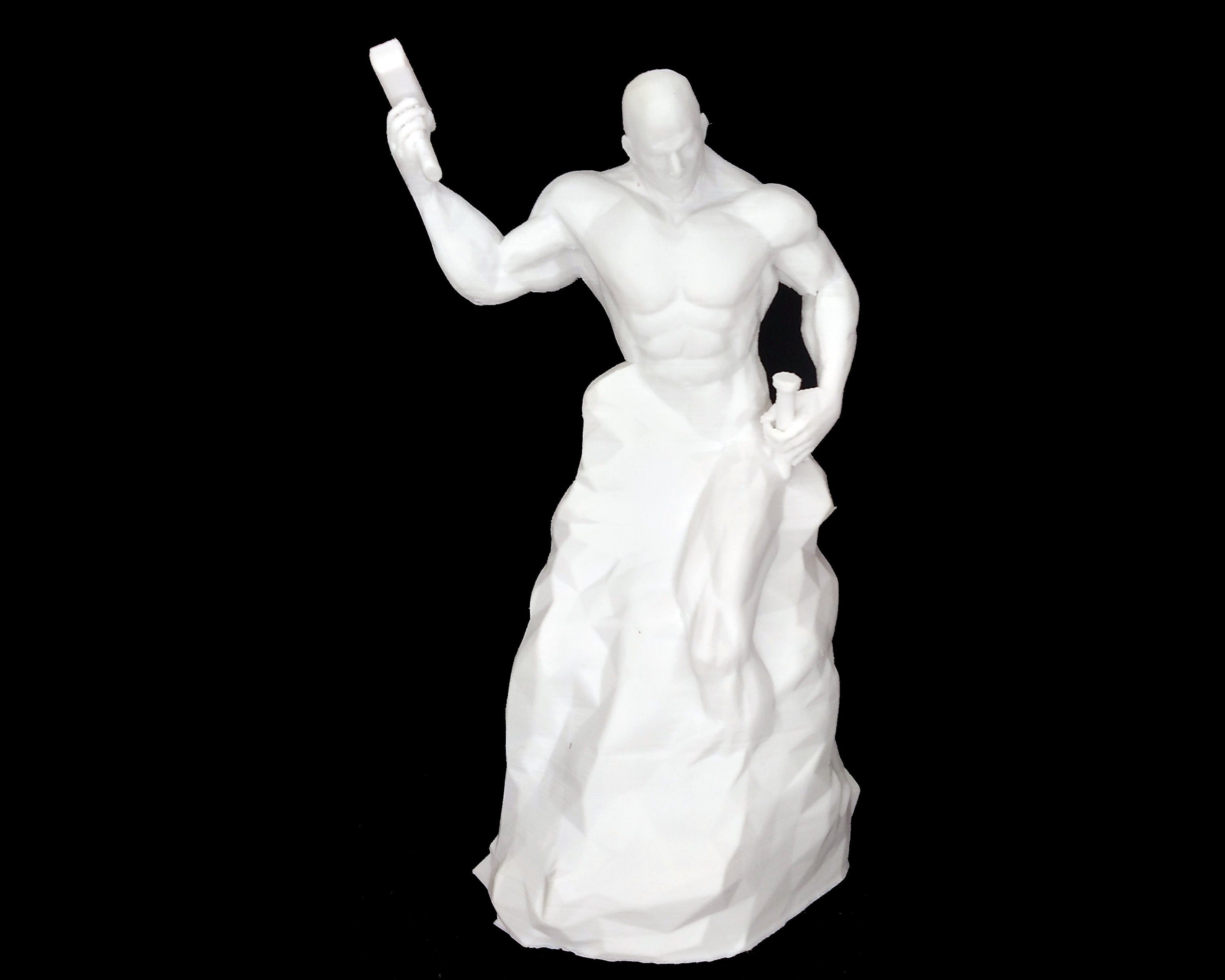 Muscular Self Made Man Sculpture3d Printed Cubic Bodybuilder Statue ...