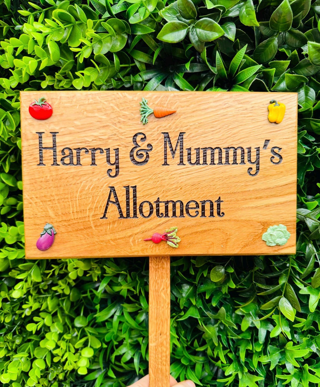 Personalised Original High Quality Solid Oak Family Allotment Sign ...