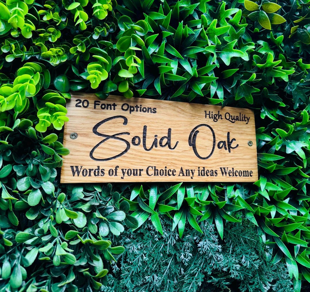 Personalized Solid Oak Sign: Laser Engraved Door, Gate, or Wall - Etsy UK