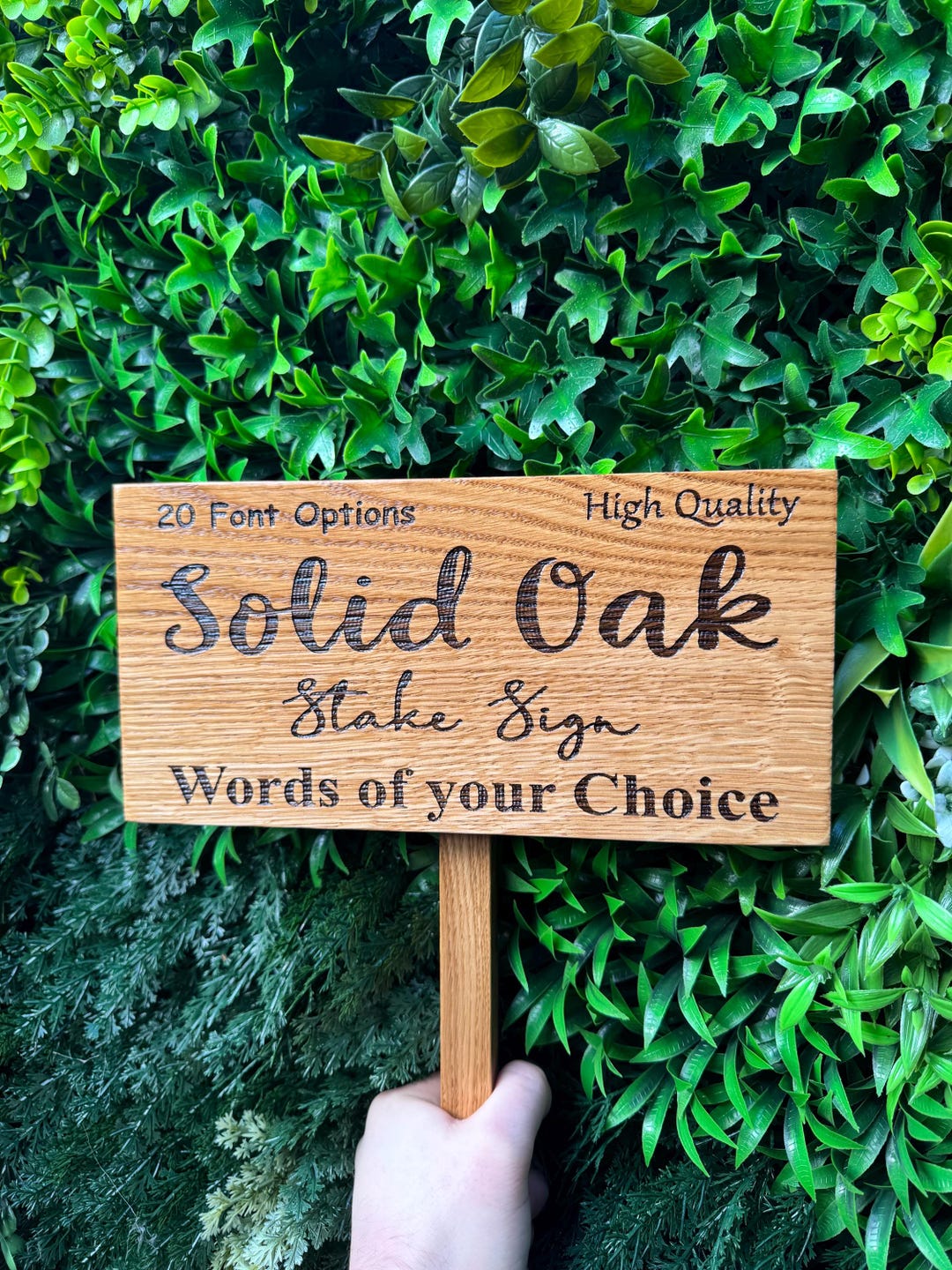 Soild Oak Personalised Ground Stake Sign/ Garden Sign(words of Your ...