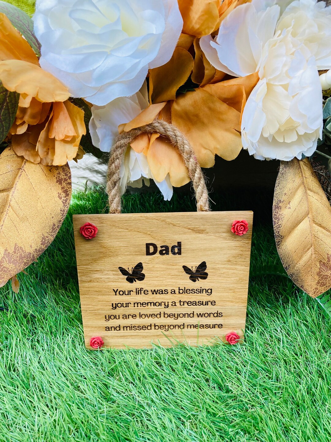Handmade High Quality OAK. Dad Your Life Was a Blessing Sign - Etsy