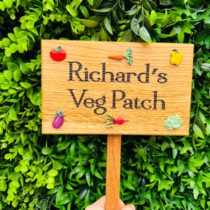 Personalized Solid Oak Allotment Sign: Vegetable Garden Decor - Etsy
