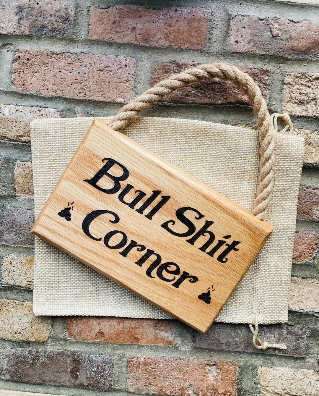Bull Shit Corner Sign Made From Solid Oak. High Quality Handmade From ...