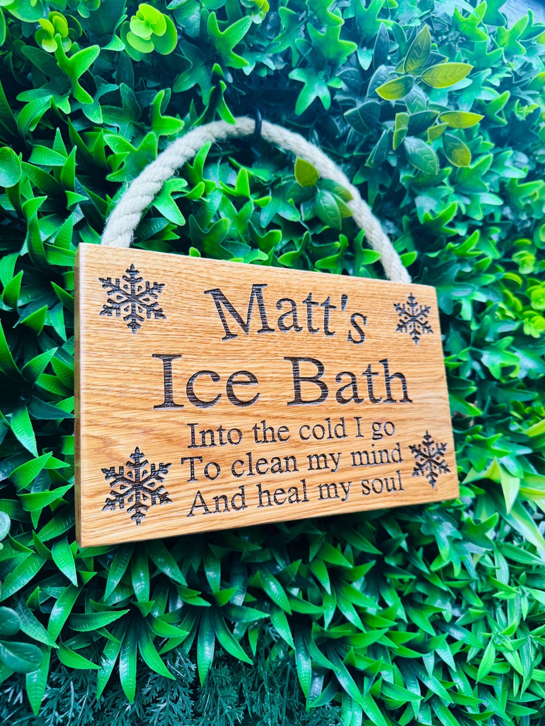 High Quality Solid Oak Ice Bath Sign/ Cold Therapy Sign/wim Hof Method ...