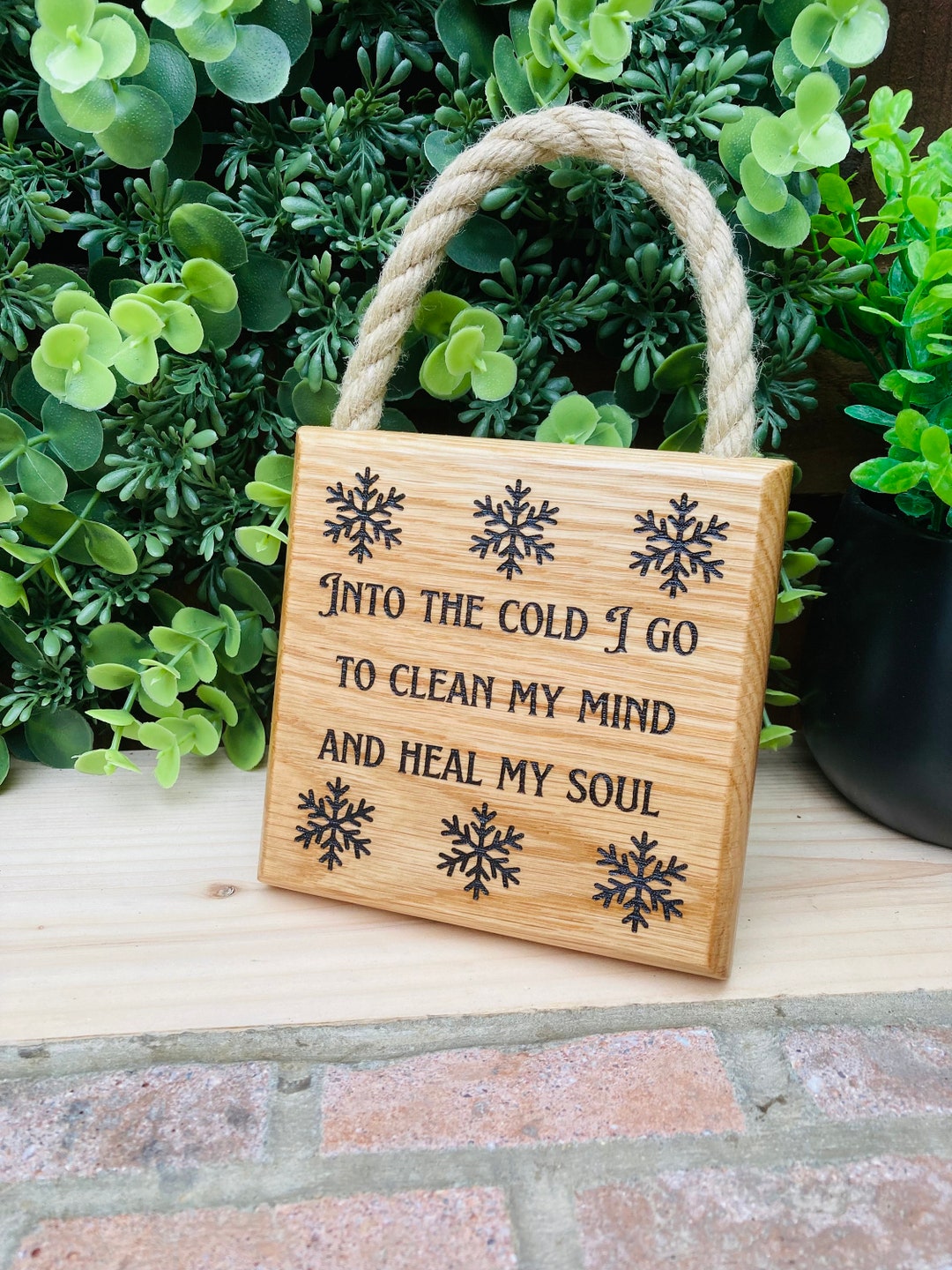 Laser Engraved Oak Ice Bath Sign: Cold Water Therapy Decor - Etsy