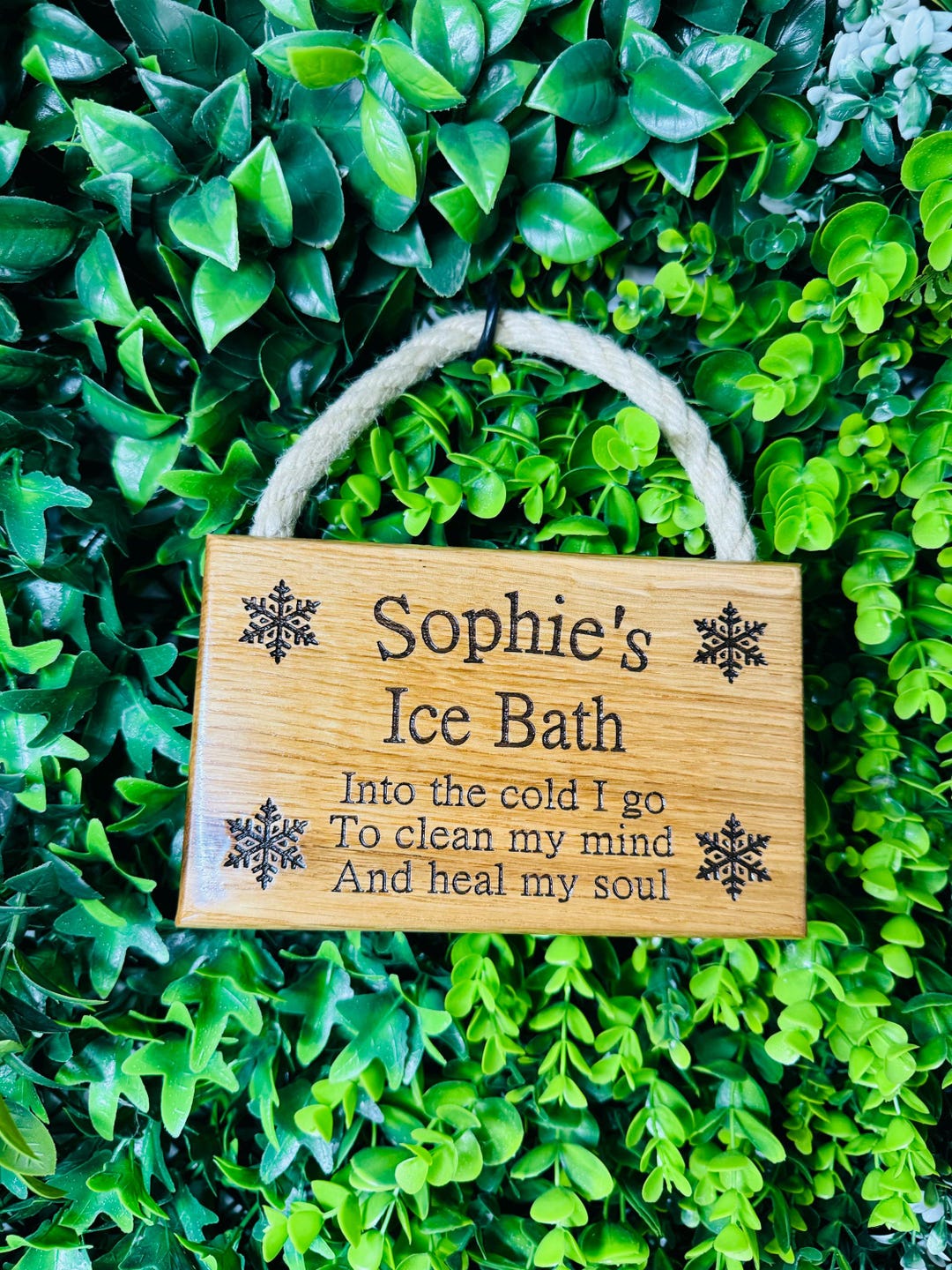 Personalized Oak Ice Bath Sign: Cold Water Therapy Decor - Etsy